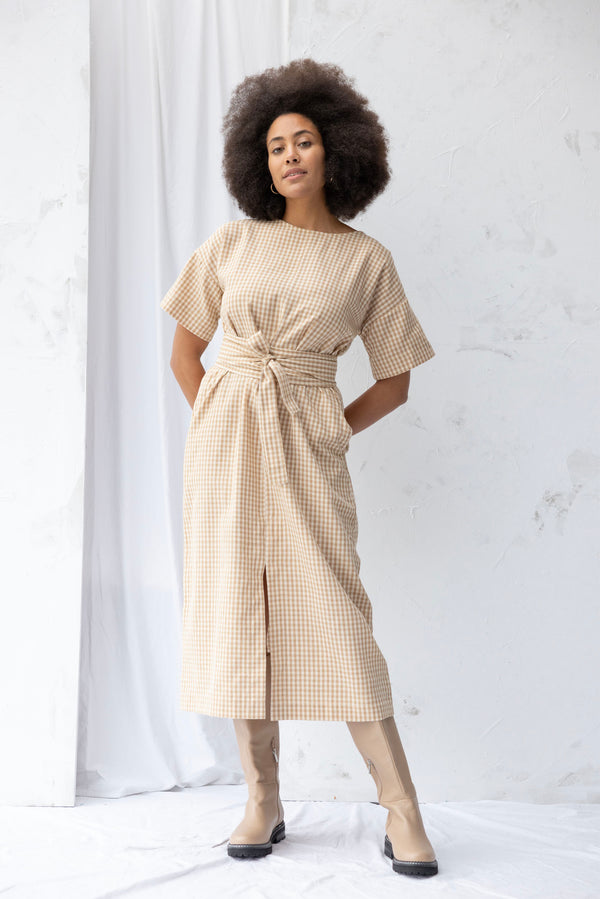 Array Dress | Brown Gingham (M only) | ReCreate Clothing